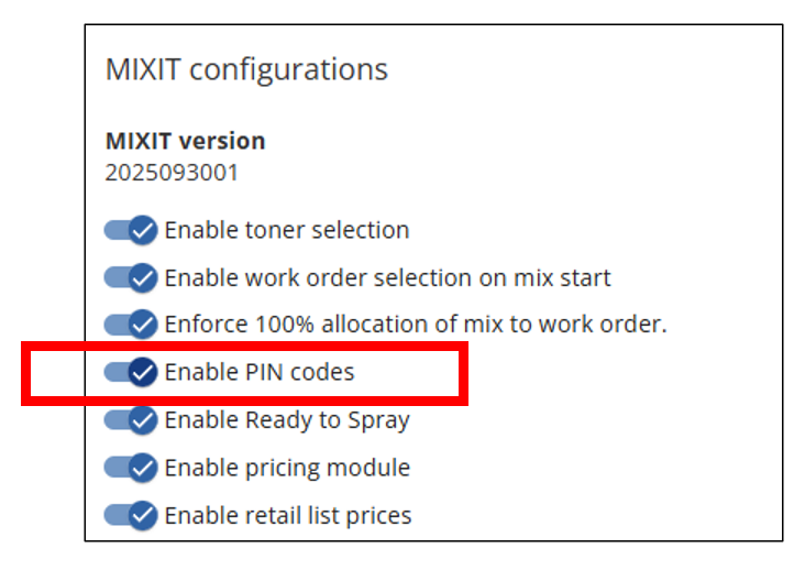 Kod PIN użytkownika – MIXIT help center